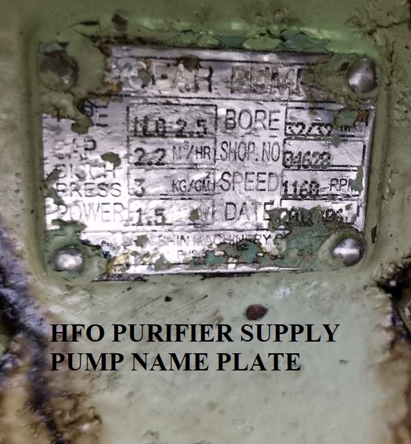 References FO PURIFIER SUPPLY PUMP.pdf HFO PURIFIER SUPPLY PUMP NAME ...