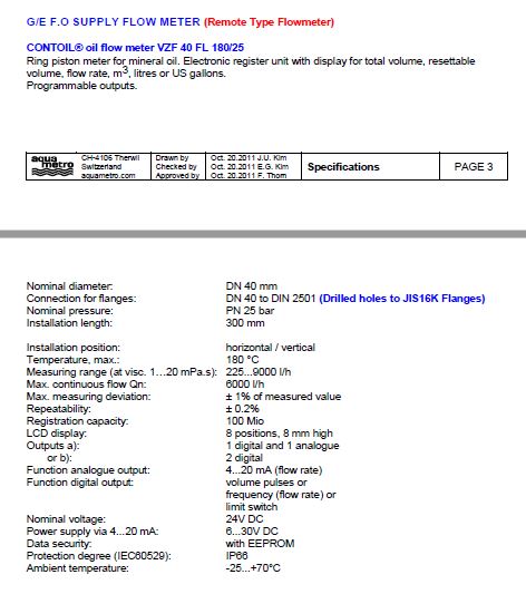 GE FO SUPPLY FLOW METER.METER WITH TRANSDUCER and MULTIFUNCTIONAL ...